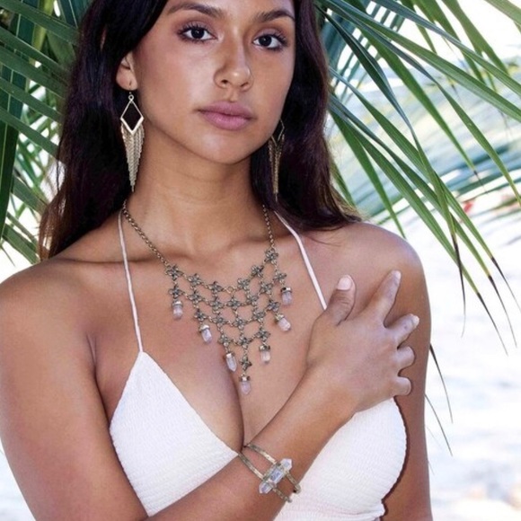 Jewelry | Stunning Boho Quartz Crystal Metal Net Necklacenw | Poshmark
